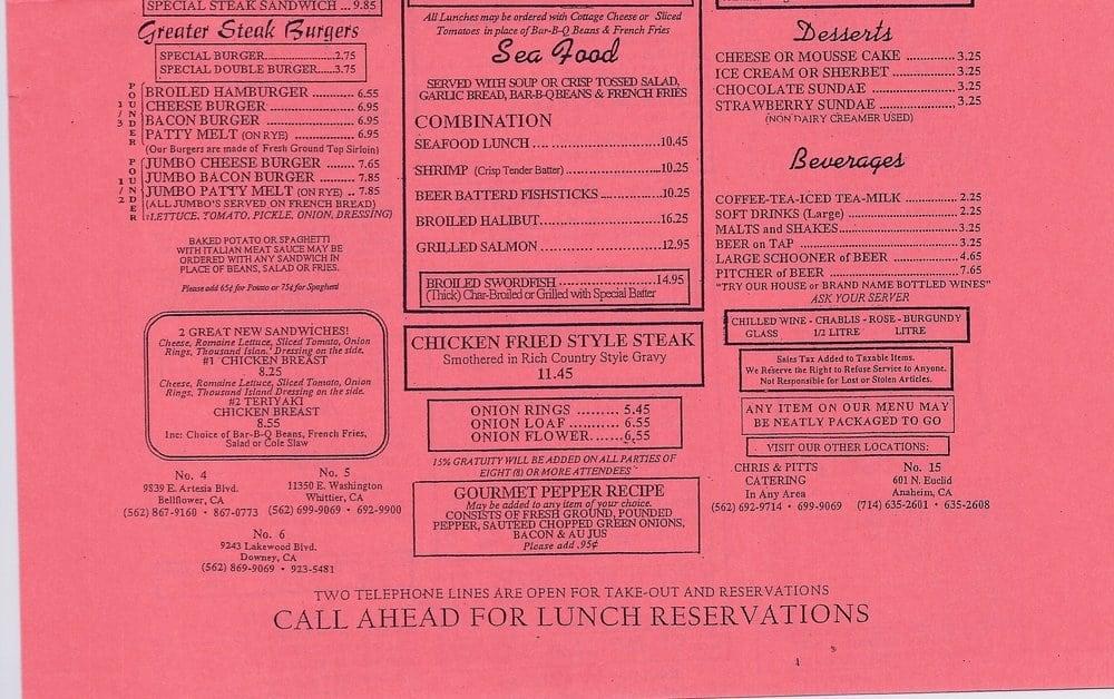 Chris & Pitts BBQ Restaurant in Bellflower - Restaurant menu and reviews
