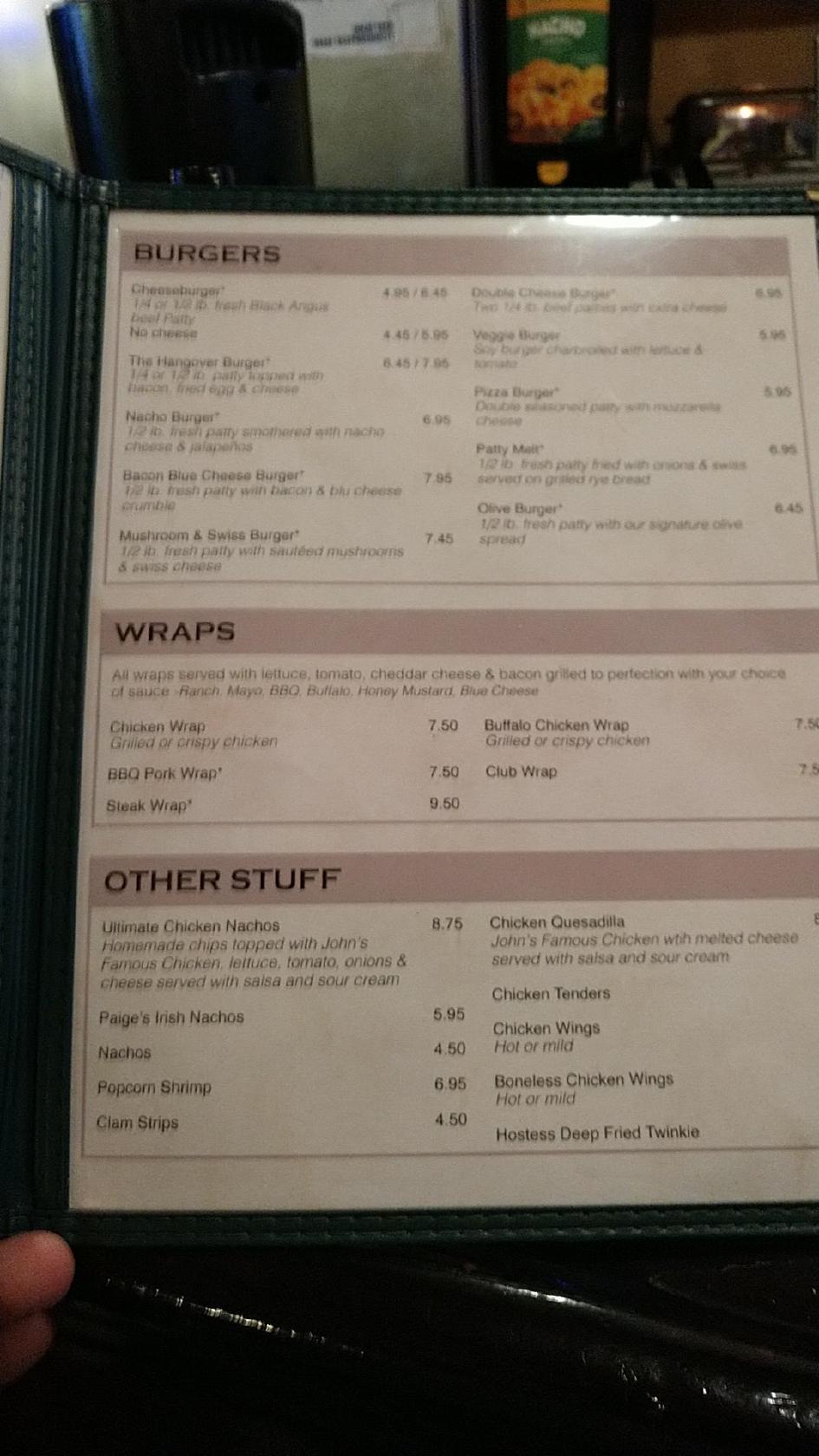 Menu at The Main Event pub & bar, Burlington