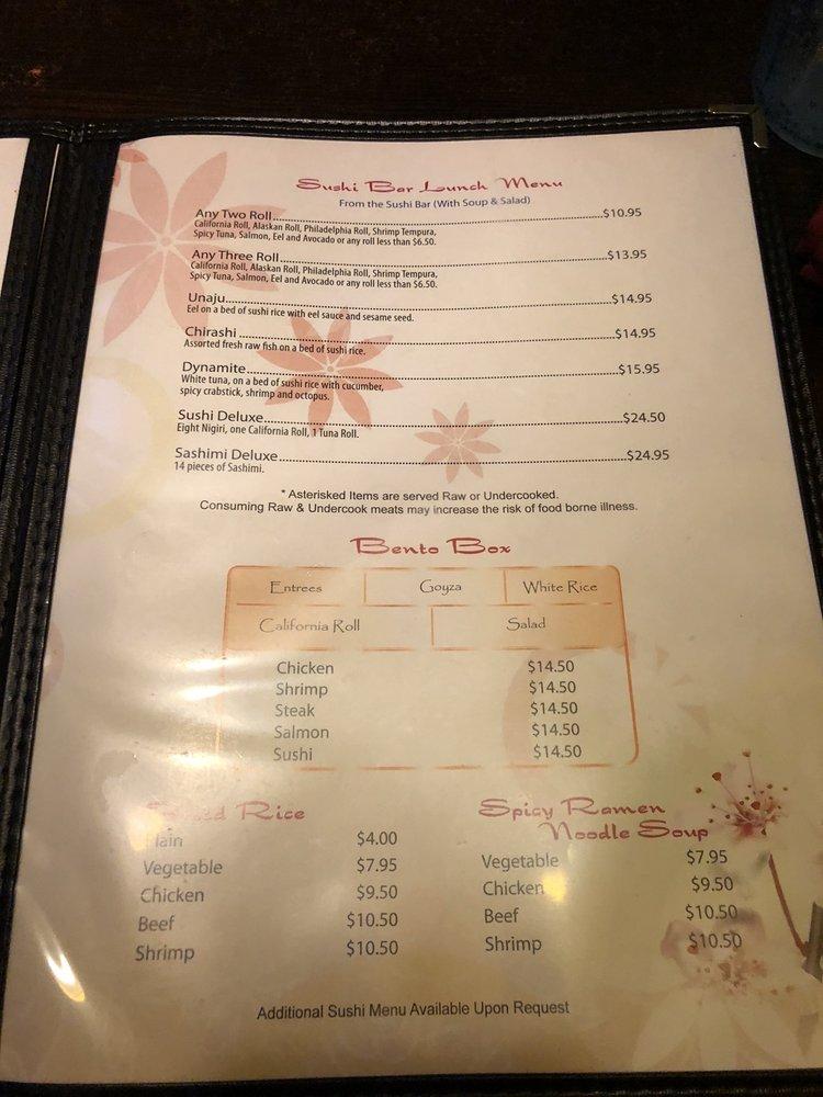 Menu at Kanji Japanese Steakhouse, Heath