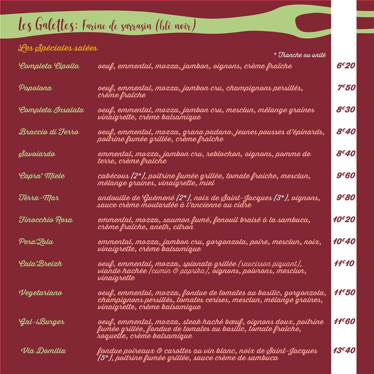 Menu au La Storia Importante restaurant, Gallargues-le-Montueux