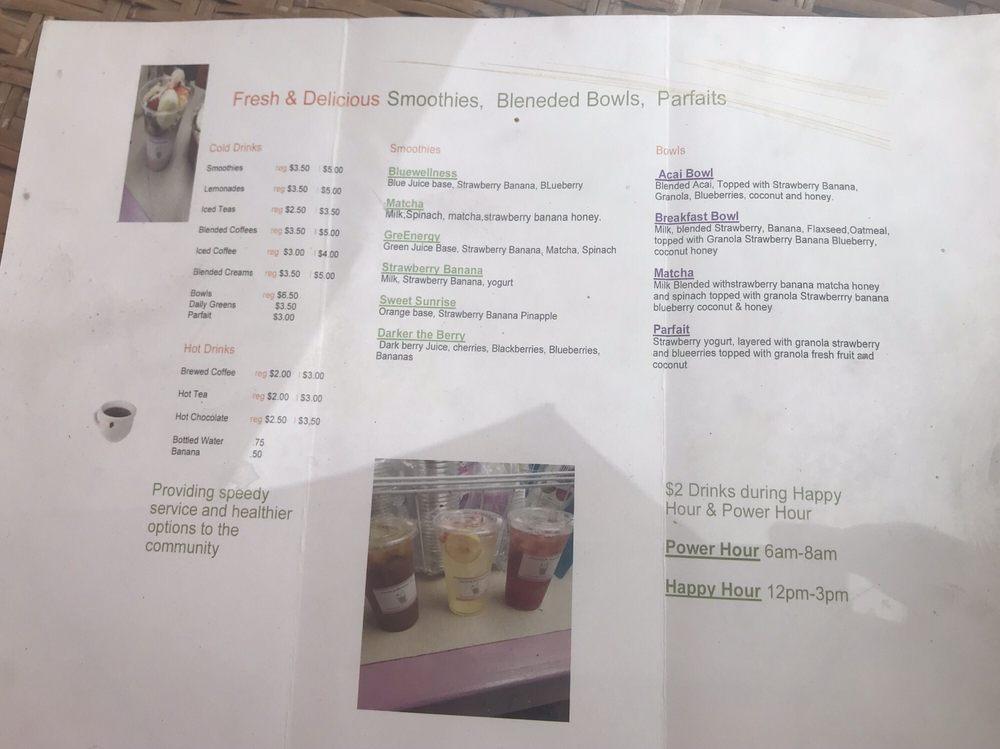Menu at One Drop Cafe, Brawley