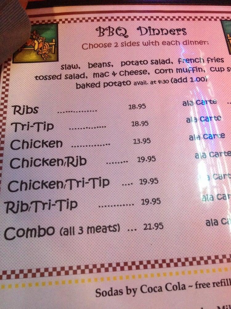 Menu at Red Rock Café BBQ, Napa