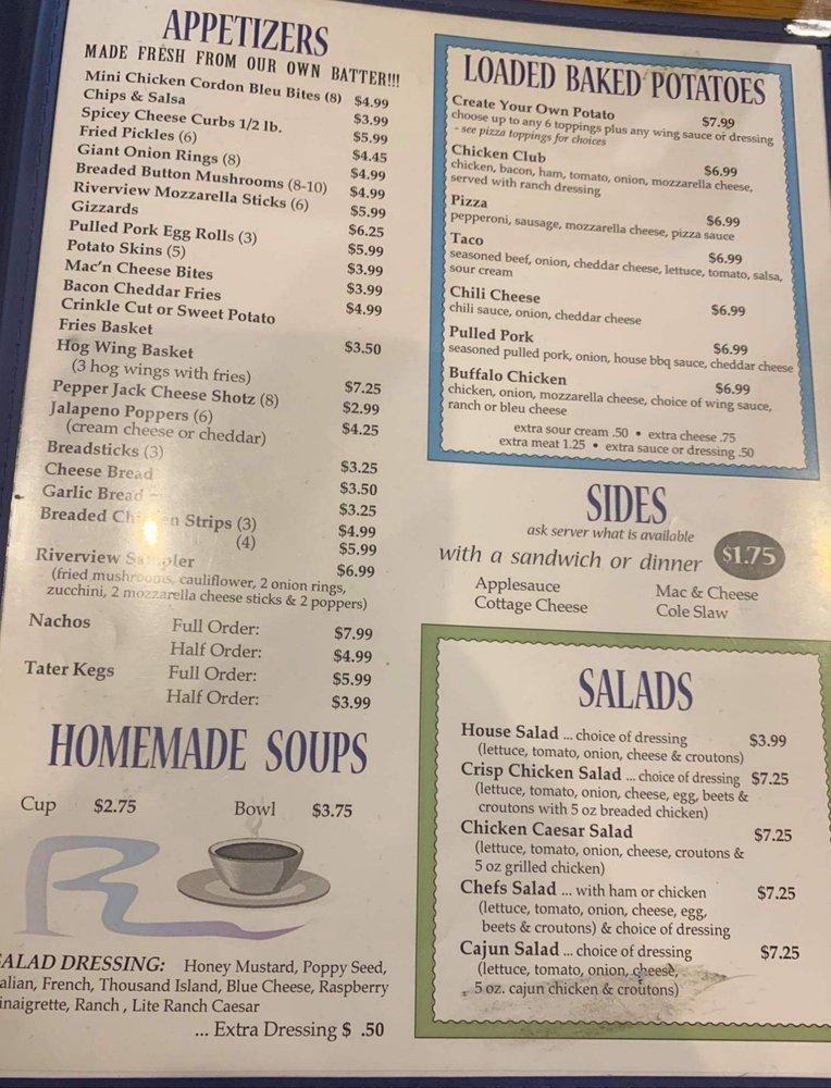 Menu at Riverview Bar & Restaurant, Decatur