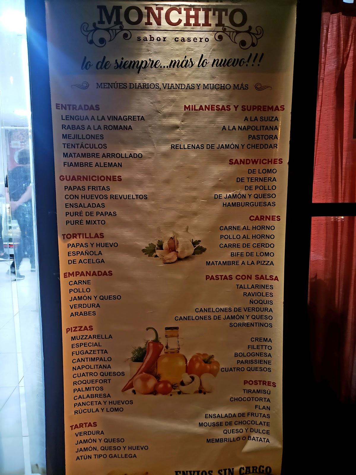 Carta del restaurante Rotiseria Monchito, Monte Hermoso