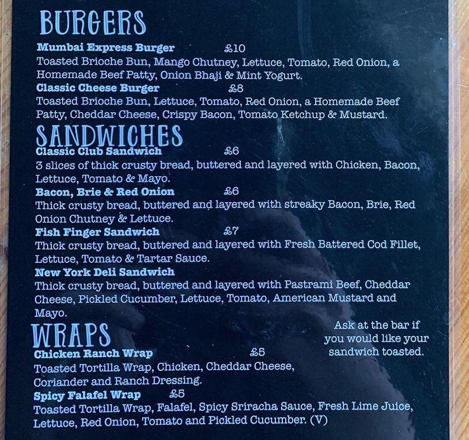 Menu at The Cock & Magpie pub & bar, Bewdley