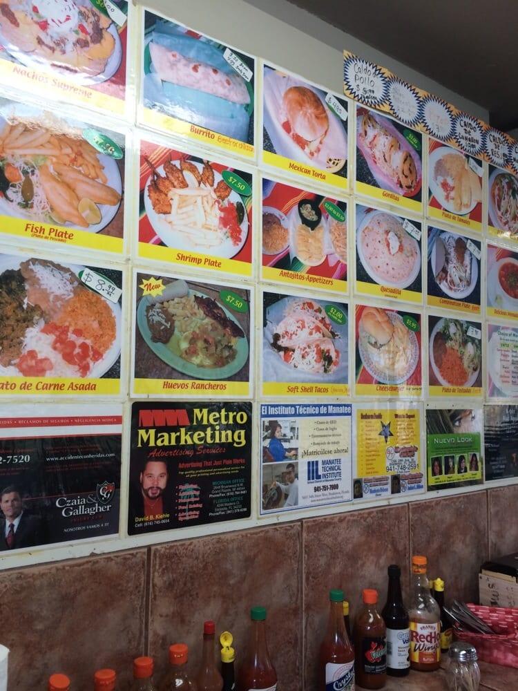 Menu at El Primo Taqueria restaurant, Bradenton