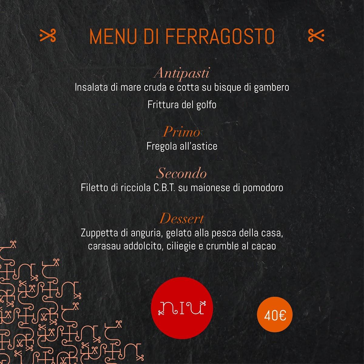 Menu at Niu Restaurant - Cagliari, Cagliari
