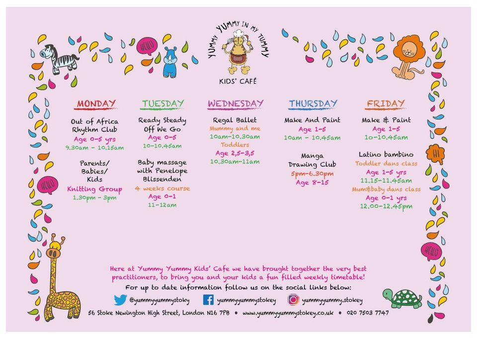 Menu at Yummy Yummy in my Tummy London cafe, London