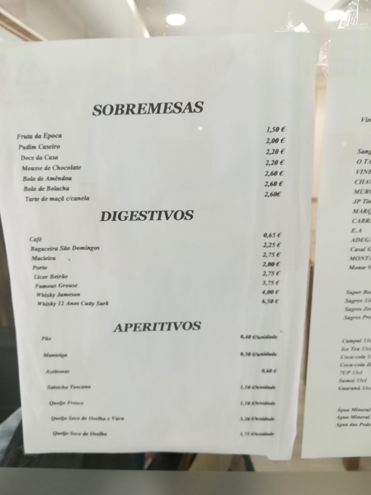 Menu em Casa dos Frangos Malvarosa restaurante, Alverca do Ribatejo