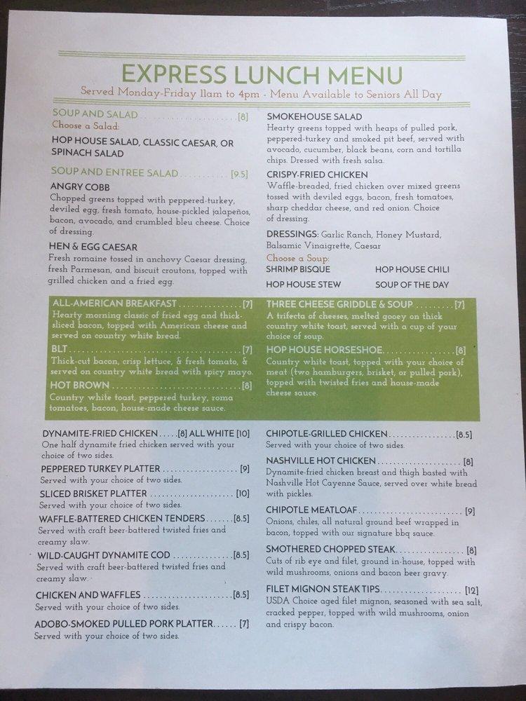 Menu at Hop House pub & bar, O'Fallon