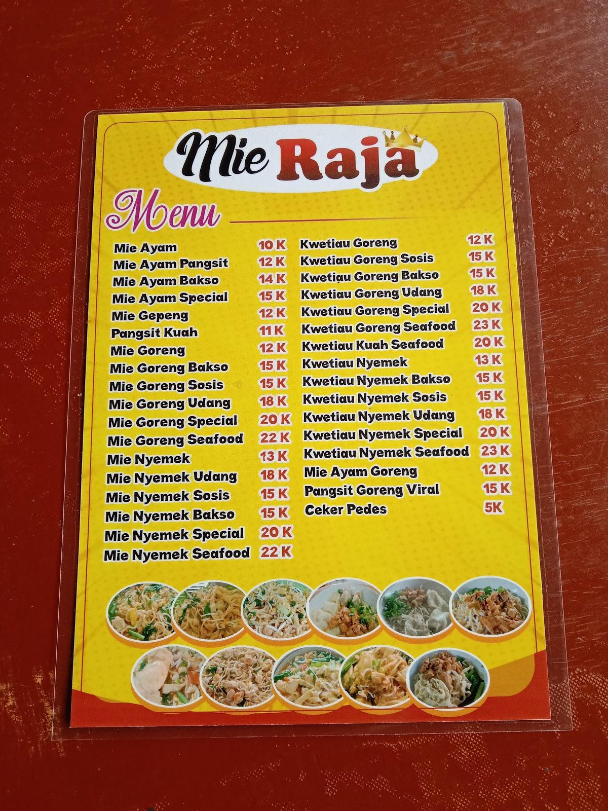 Menu at Raja Food Court Rest Area restaurant, Wonosobo
