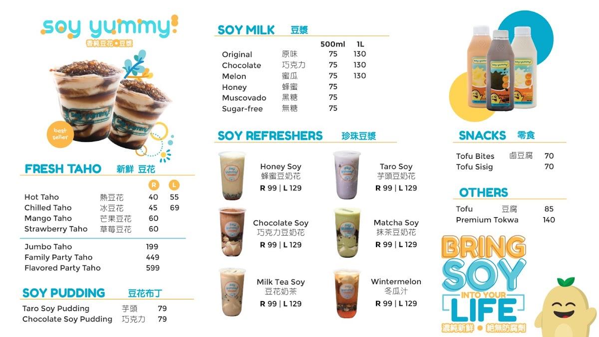 Menu at Soy Yummy pub & bar, Bacoor