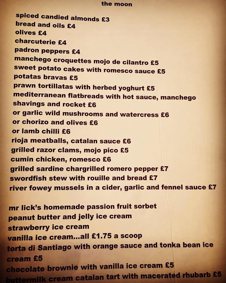 Menu at The Full Moon Inn Rudge pub & bar, Rode, Rudge Hill