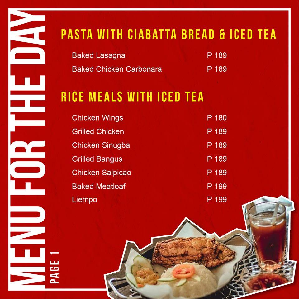 Menu at The Pickers Pick Deli restaurant, Legazpi City