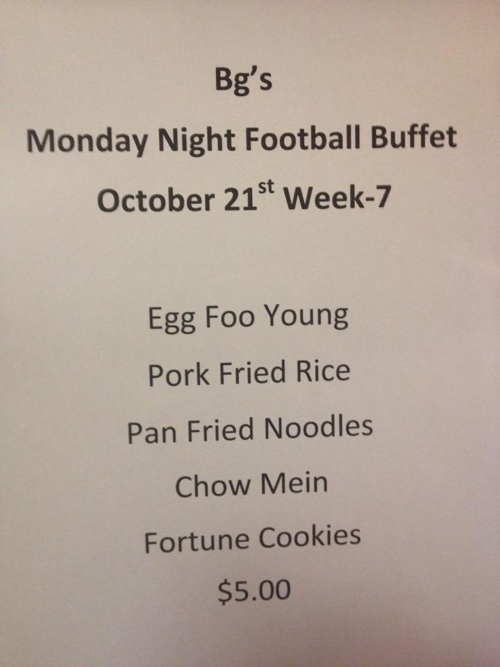 Menu at BG's pub & bar, Jackson