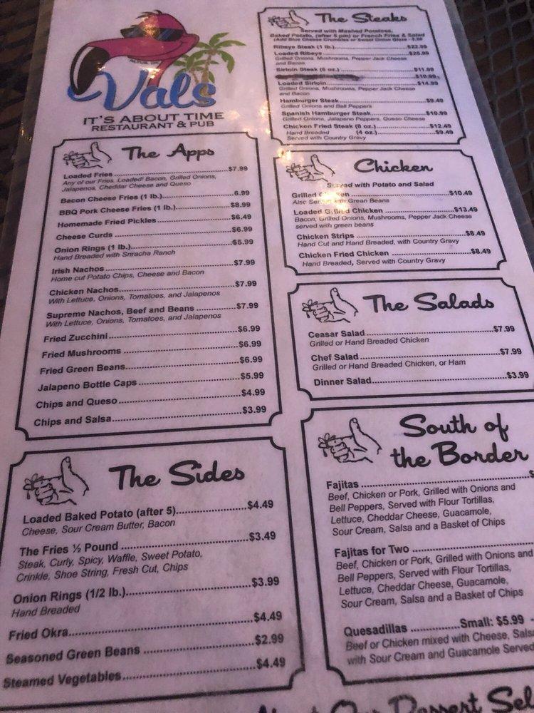 Menu at Val's It's About Time BBQ, Altus