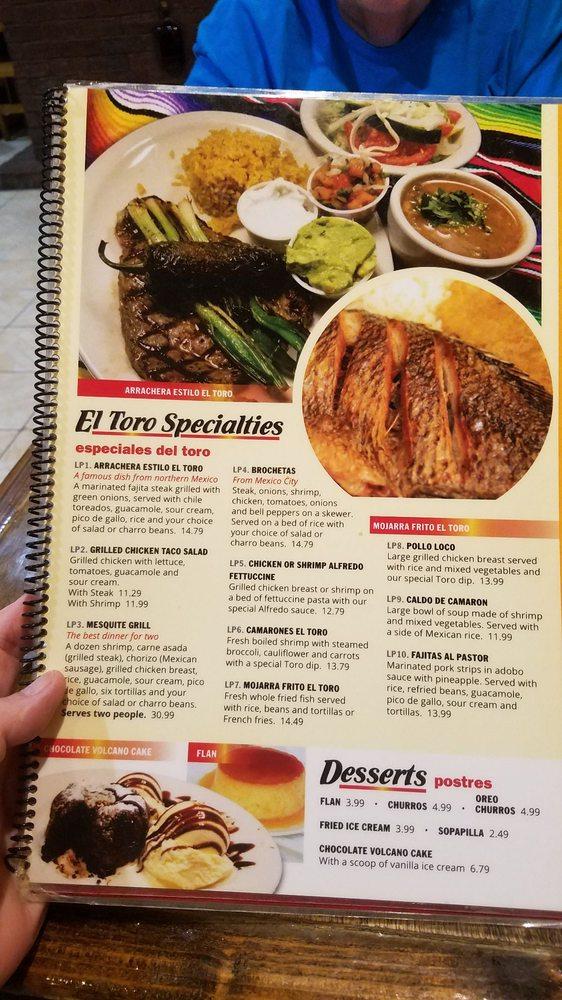 Menu at El Toro Mexican Restaurant, Gulf Shores, Gulf Shores Pkwy