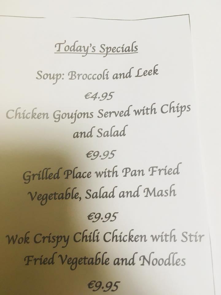 Menu at Elm Café cafe, Ennis, Gort Road