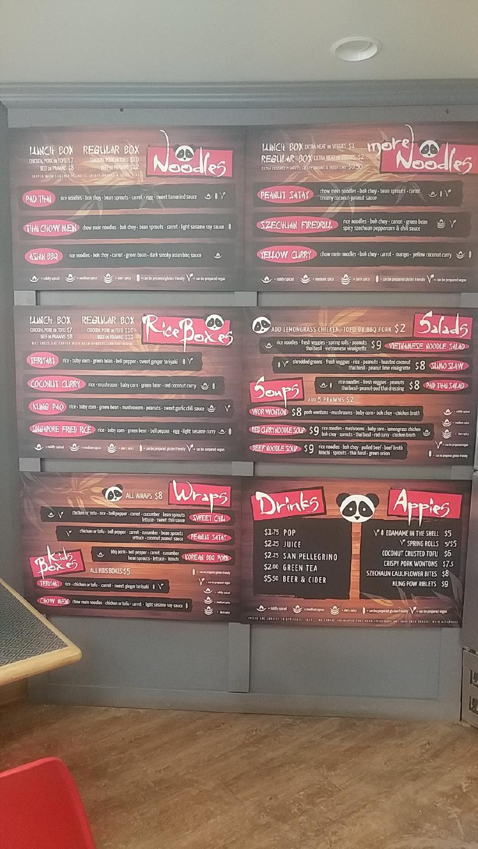 Menu at Hungry Panda restaurant, Salmon Arm