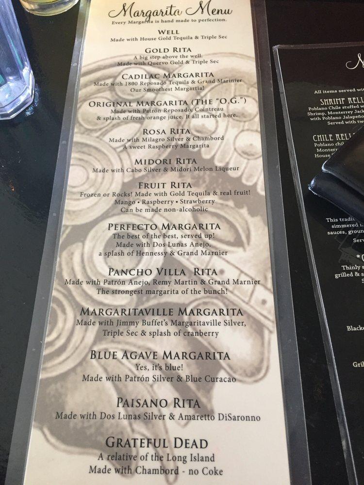Menu at Margaritas Fresh Cocina pub & bar, Mesa