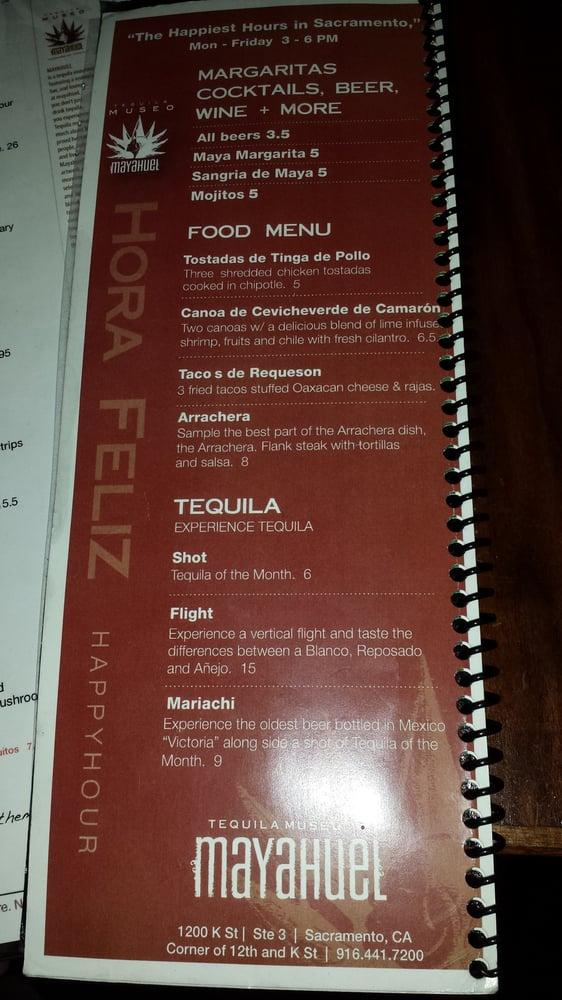 Menu at Mayahuel pub & bar, Sacramento