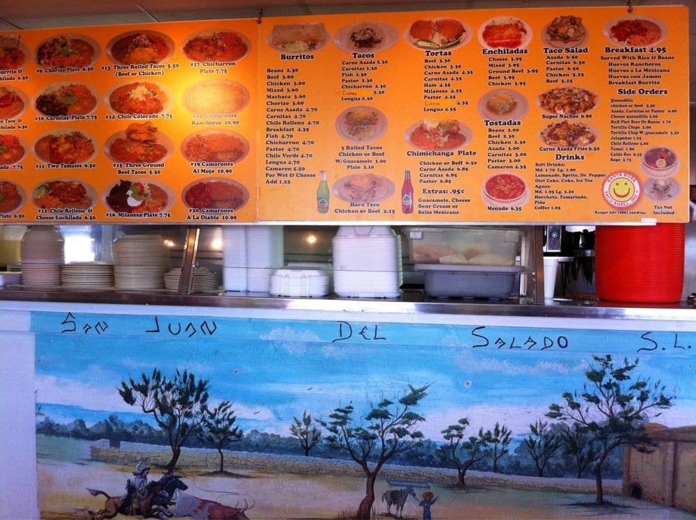 Carta del restaurante Santa Rosa Taco Shop, Henderson, 866 E Lake Mead Pkwy
