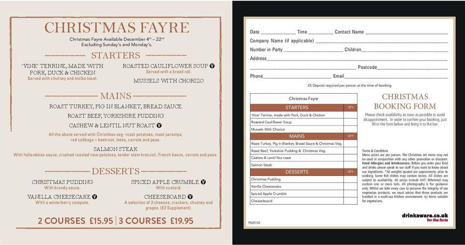 Menu at The Vine Inn pub & bar, Oxford