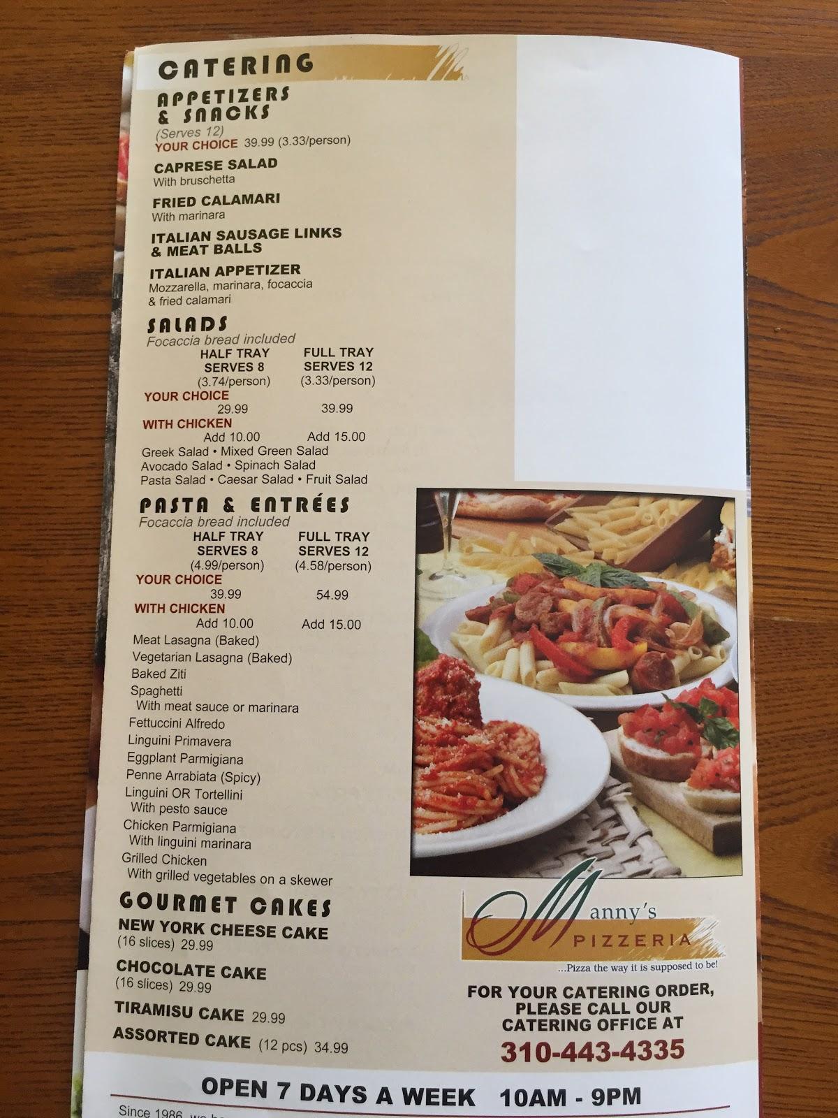 Menu at Allegro of Bel Air Pizzeria, Los Angeles