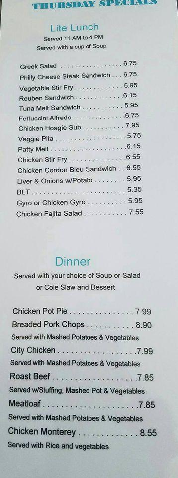 Menu at Bayside Dimitri's Family Dining restaurant, New Baltimore, 23 ...