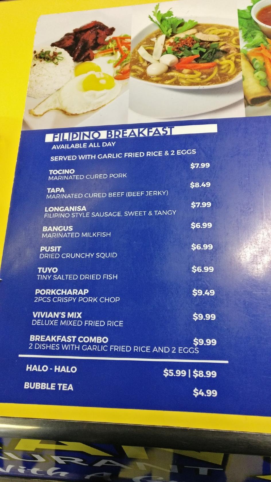 Menu at Juvian's Restaurant, Winnipeg, Notre Dame Ave