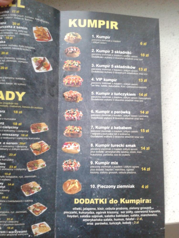 Menu at Kumpir & Kebab Warszawa Żoliborz Bielany restaurant, Warsaw ...