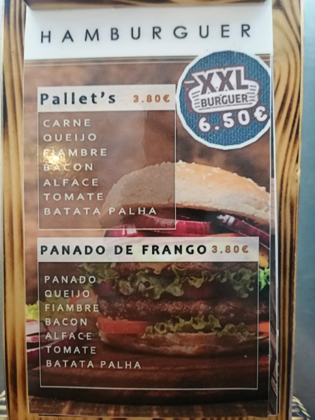 Menu em Pallet's Bar, Bajouca