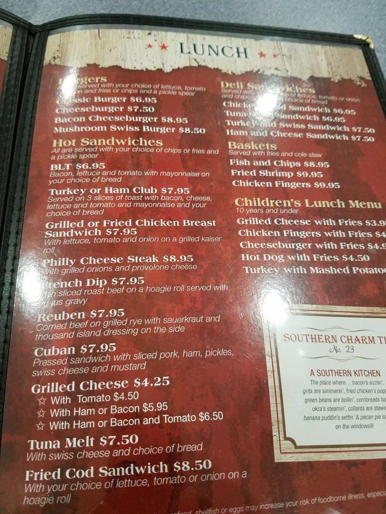 Menu at Southern Charm Cafe, Cape Canaveral