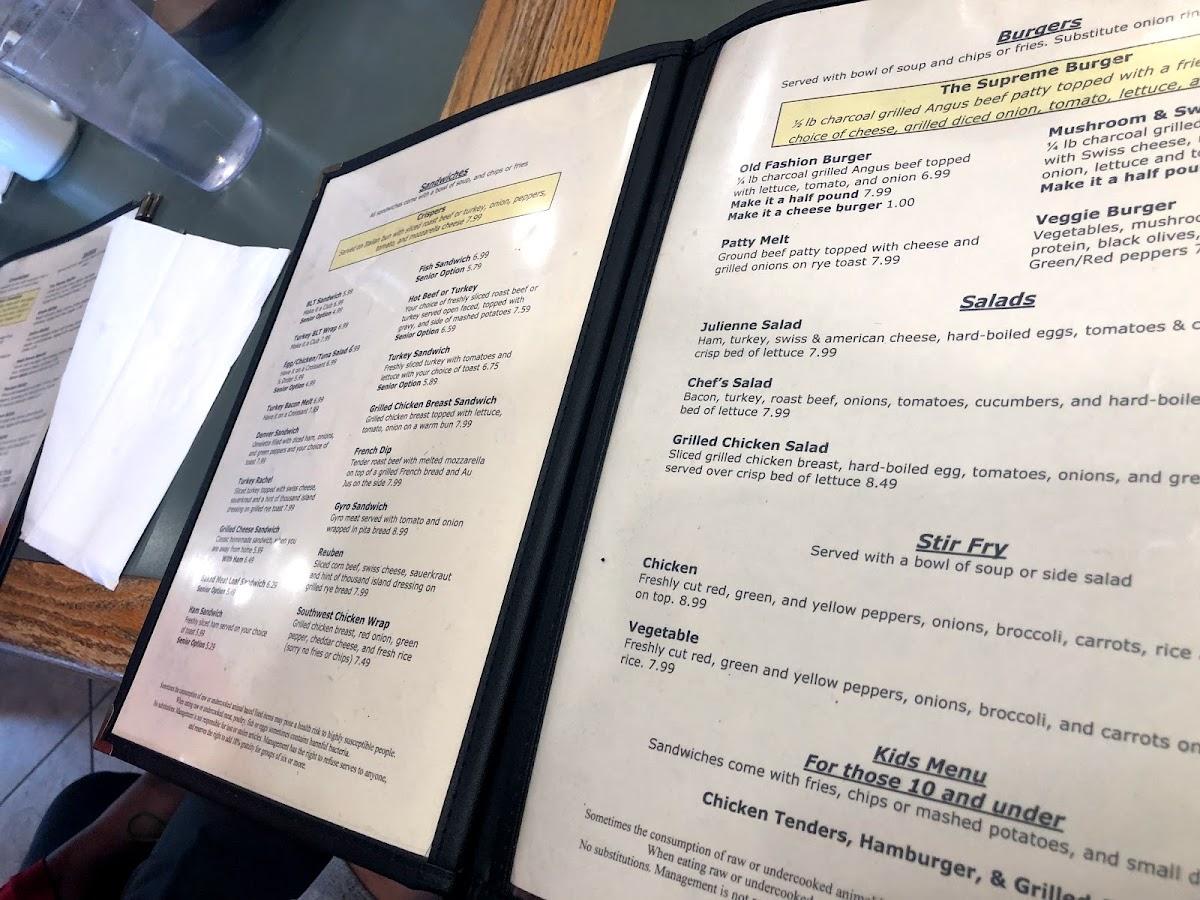 Menu at Springwood Restaurant, Kenosha