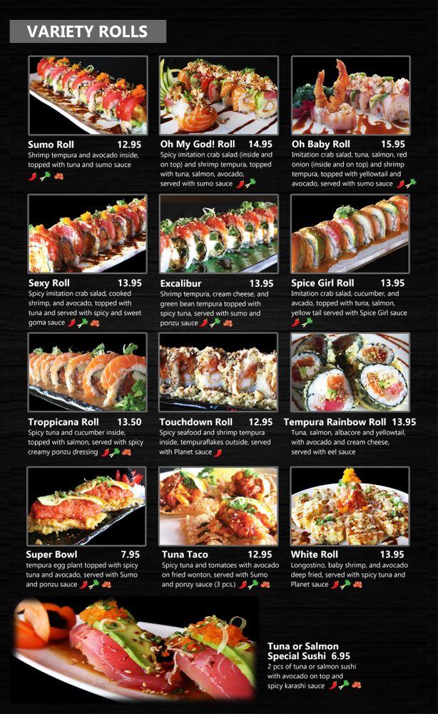 Menu at Sushi Planet Camarillo restaurant, Camarillo