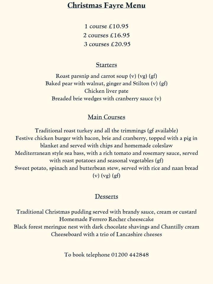 Menu at The Rose & Crown Hotel pub & bar, Clitheroe