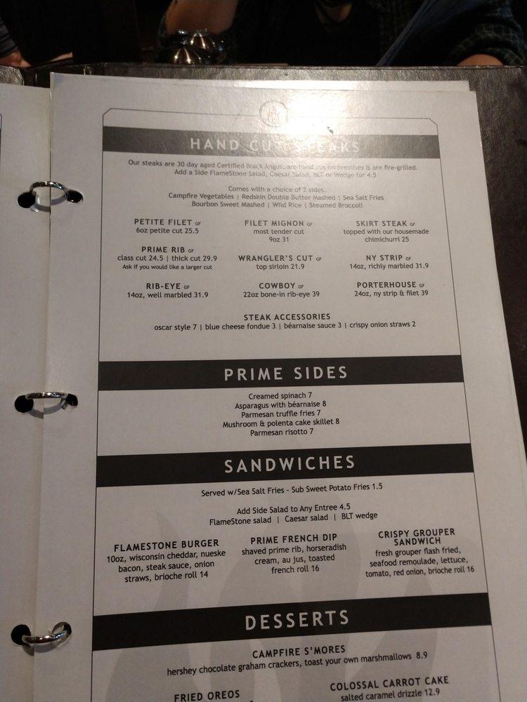Menu at FlameStone American Grill pub & bar, Trinity