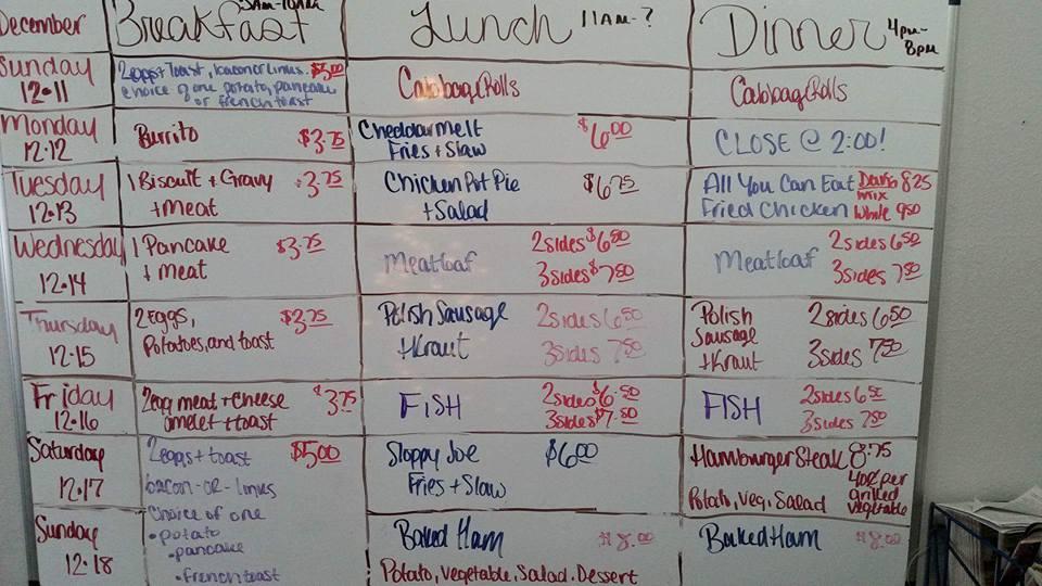 Menu at RT 138 Cafe, Mount Olive