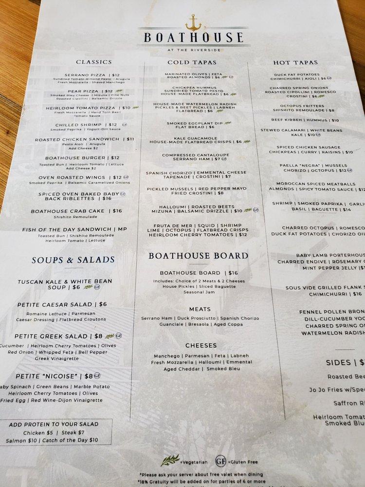 Menu at Boathouse At The Riverside pub & bar, Fort Lauderdale, 620 SE ...