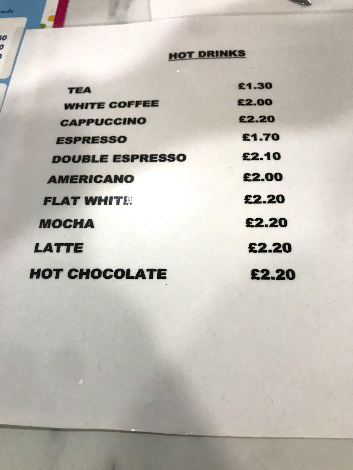 Menu at Child's Play Café cafe, Renfrew