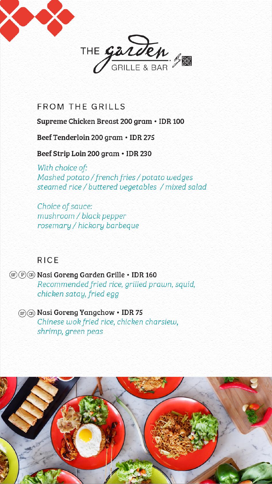 Menu at The Garden Grille & Bar by Hilton Garden Inn, West Jakarta