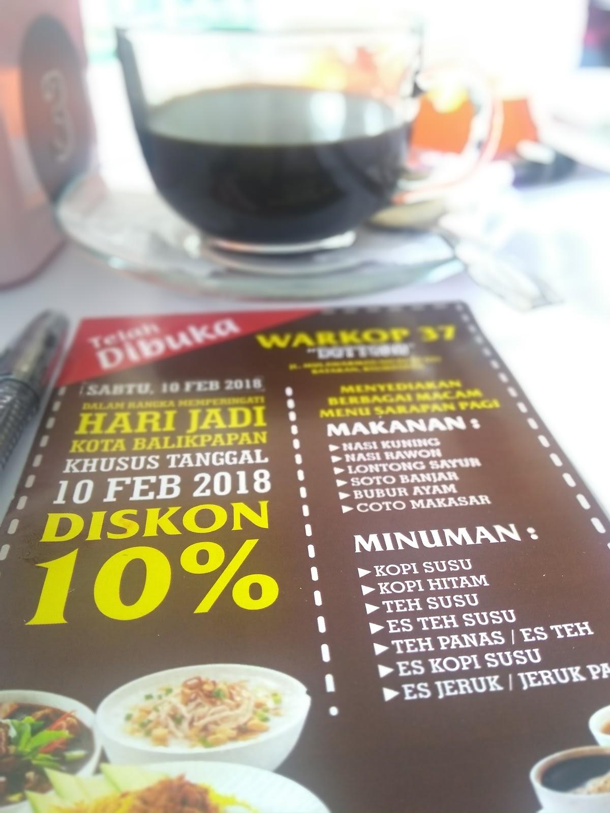 Menu at Warkop 37 Dottoro' cafe, Balikpapan, QW4R+GQX