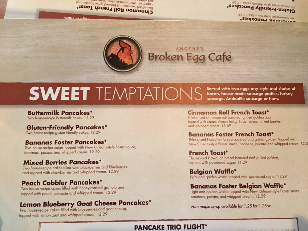Menu at Another Broken Egg Cafe, Memphis, 65 S Highland St