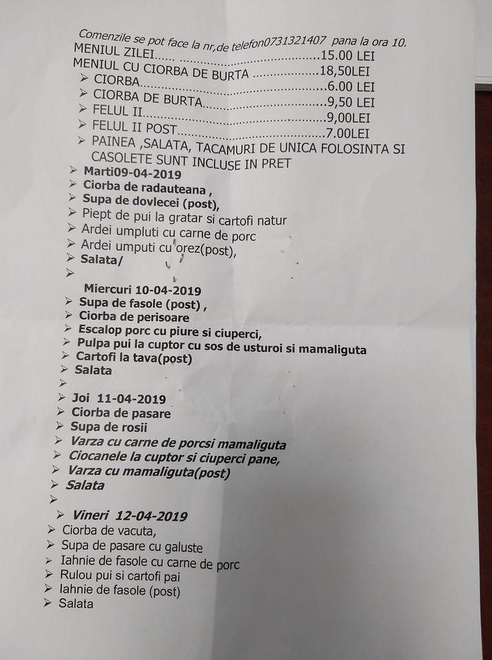 Menu at Restaurant Consirom Slobozia, Slobozia
