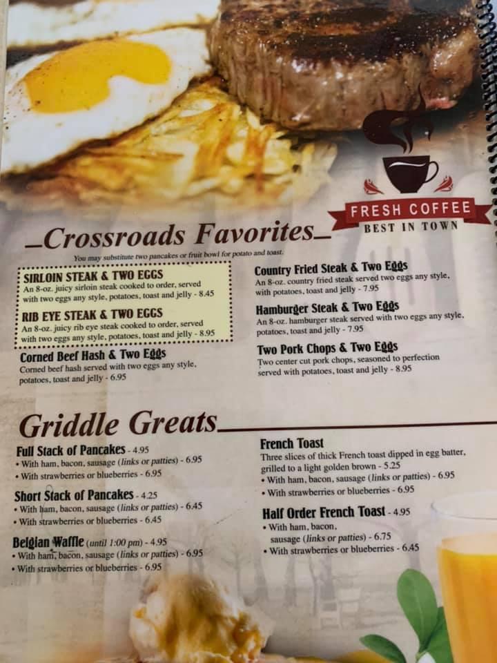 Menu at Crossroads Family Restaurant, Attica
