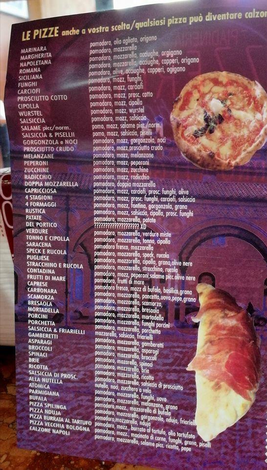 Menu at Pizzeria Il Portico, Bologna, Viale Aldini