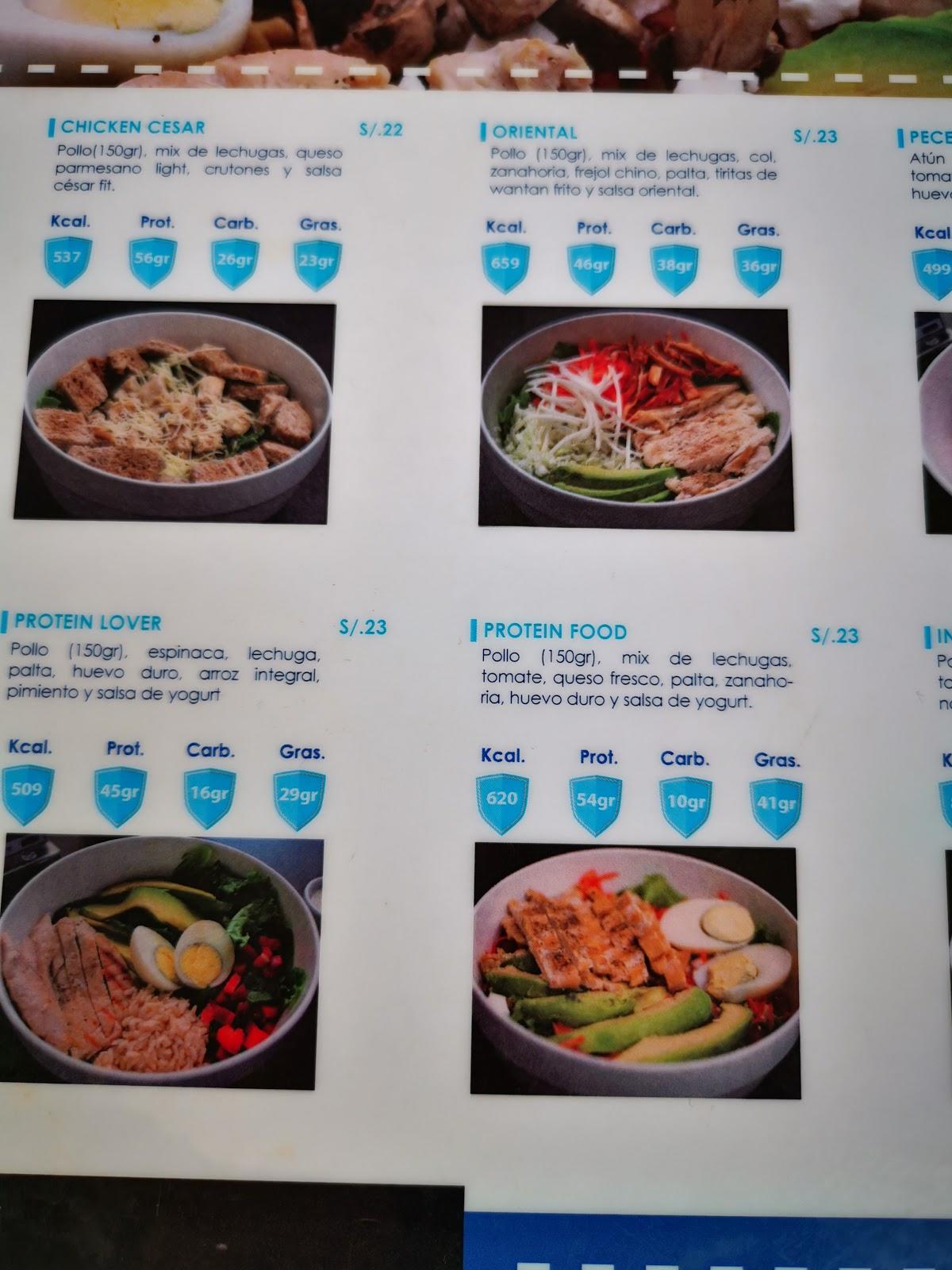 Menu at Protein Food restaurant, Lima