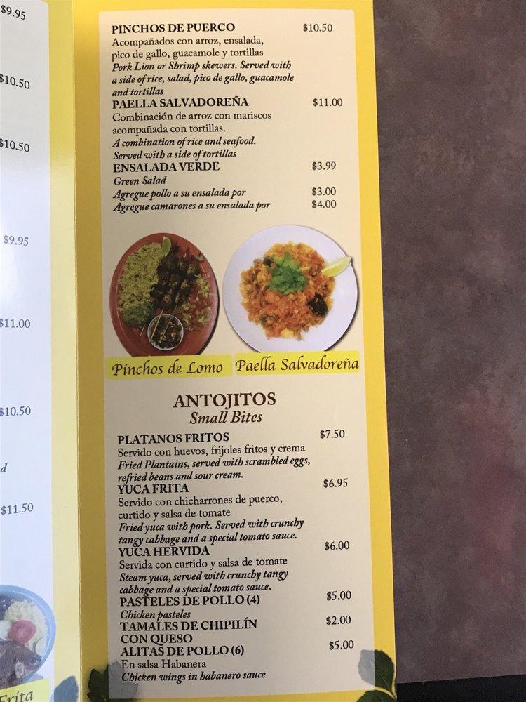 Menu at Pupuseria marisol restaurant, Myrtle Beach