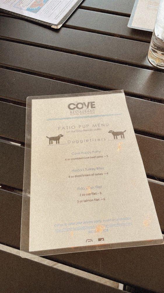 Menu at The Cove Restaurant, Long Beach