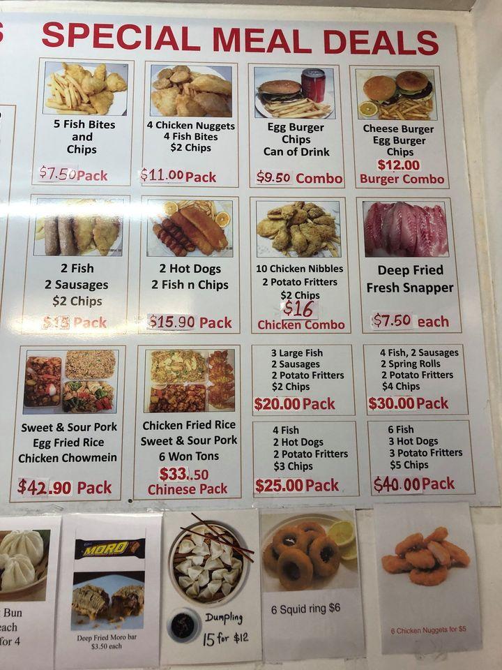 Menu at Whau Valley Fish & Chips and Chinese Takeaway Shop restaurant ...